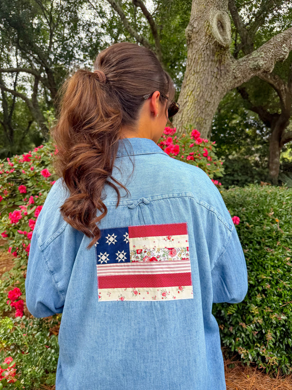 Denim Quilted Flag Oxford – Alex Glockner Designs